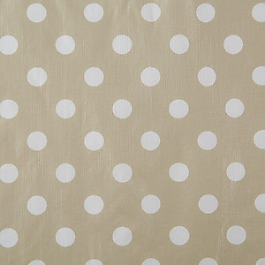 DII Vinyl Tabletop Collection Flannel Backed Polka Dot Tablecloth, Rectangle, 60x102, Natural