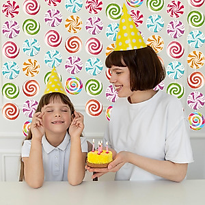 56PCS Candy Party Decorations, Garlands Candy Paper Candyland Party Decorations Cutouts Lollipop Garland Banner Sweet Candy Hanging Decor for Candy Birthday Theme Party Supplies Sweet Shop Baby Shower