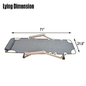 KARMAS PRODUCT Outdoor Chaise Lounge Chiar Set of 4 Adjustable Folding Patio Lounge Chairs with Pillow for Beach, Pool, Lawn, Light Grey