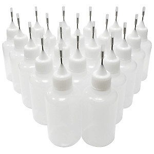Kang&Chang 20pcs,30ml,Squeezable Plastic Bottles with Steel Needle Dropper and Childproof Cap,for liquid