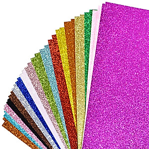GREETING ART Glitter Cardstock Paper, 36 Sheets 18 Colors, Colored Cardstock for Cricut,Glitter Paper for Crafts,A4 Glitter Card Stock for DIY Projects, Sparkly Paper for Card Making, 250 GSM