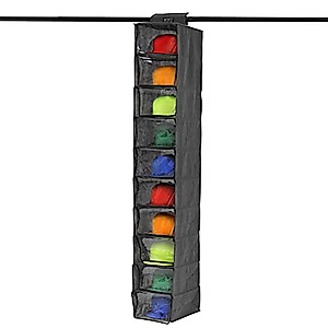 Boxy Concepts Hat Rack with Dust Shield - 10 Shelf Hanging Closet Hat Organizer for Baseball Caps - Hat Storage To Protect Your Caps and Dust Proof Hat Holder - Baseball Hat Organizer & Hat Hanger