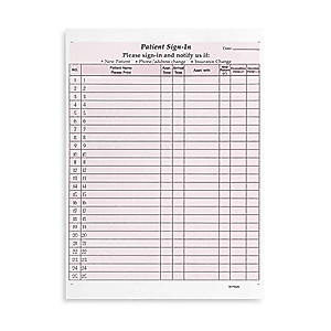 Blue Summit Supplies 125 Patient Sign in Sheets, Carbonless 3 Part Forms with Peel Away Adhesive Labels, HIPAA Compliant for Privacy in Doctor, Medical, Dental Office, Burgundy, 125 Pack