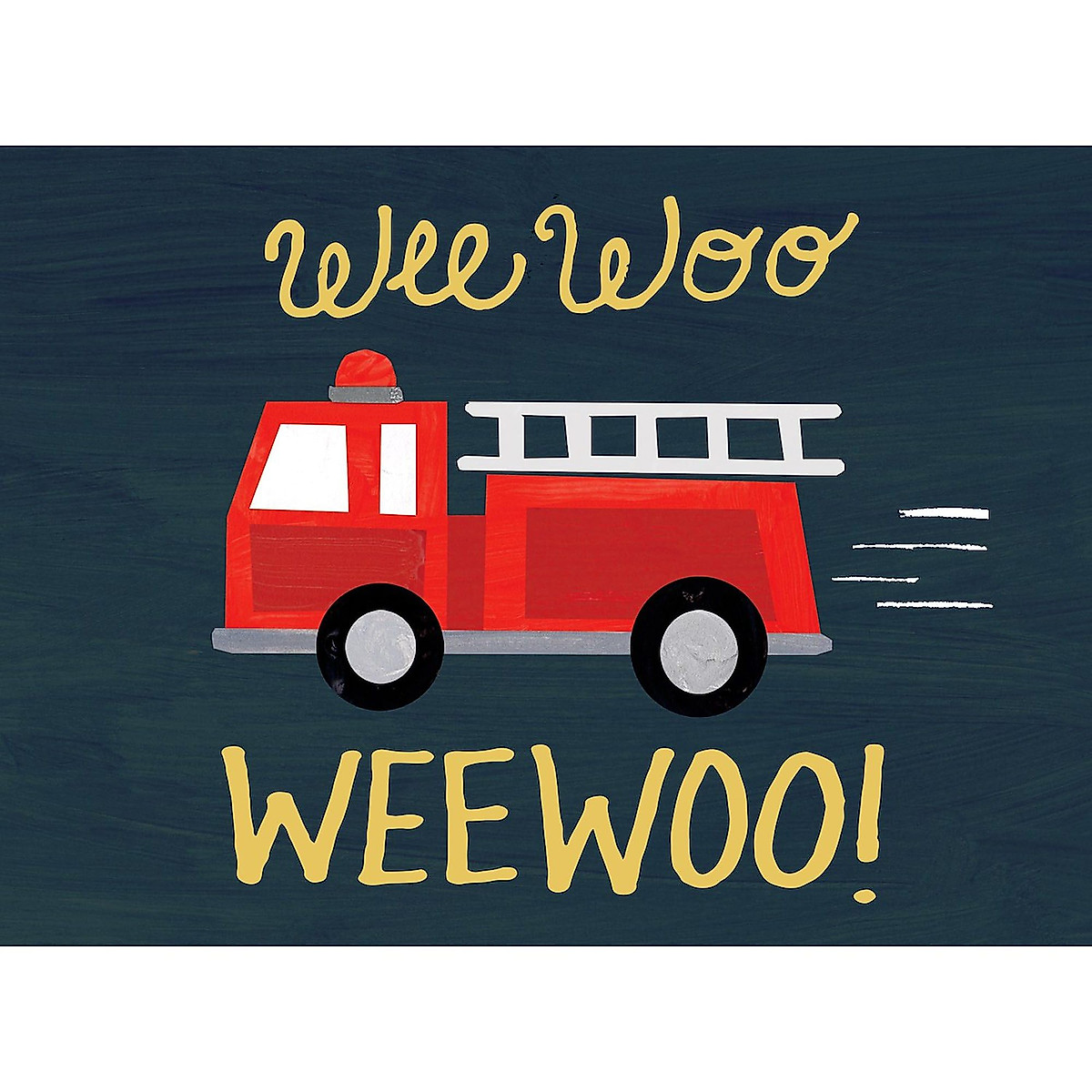 CafePress Wee Woo Firetruck Birthday Card Greeting Cards Folded Greeting Card Matte