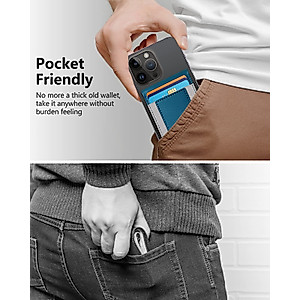 2-in-1 Magsafe Wallet, Up-grade with iPhone Wallet and Adjustable Stand, Open ID Window, Magnetic Wallet for iPhone 15/14 Pro Max/14 Pro/14/14 Plus/13/12 Series, 9 Cards Holder, Vegan Leather, Blue