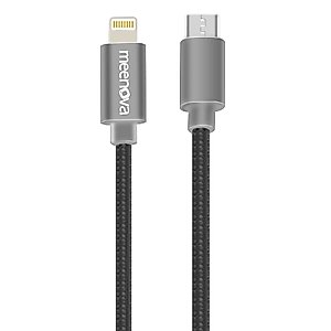 Meenova 8 pin-to-MicroUSB DAC OTG Cable for iPhone/iPad/iPod Chord Mojo Hugo2 Pha3 Fiio HiFi Oppo HA2 K5, Sony MDR-1ADAC, Roland GO Mixer, iRig HD2, Nikon Digital Camera,Transfer Photos, 15cm 0.5ft