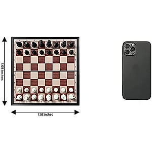 MUKAYIMO Mini Chess Board, 7.08" x 7.08" Folding Chess Set with Magnetic Pieces, Travel Chess Set, Board Game for Kids and Family. (Small Size)