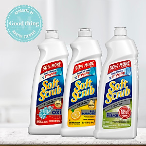 Soft Scrub Multi-Purpose Kitchen and Bathroom Cleanser with Oxi, 36 Ounce (Pack of 6)