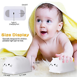 ZKLiLi Cat Lamp, Cute Night Light for Kids, Birthday Gifts for Baby Girls and Boys, Kids Nightlight for Bedroom (Cat-A)