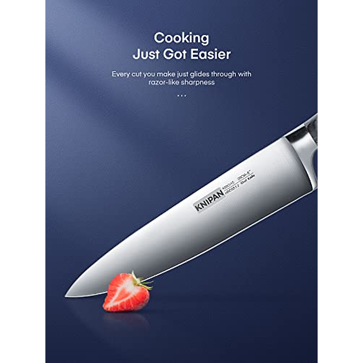 Knipan Kitchen Knife Set with Block, 16 Pieces Professional Stainless Steel Forged Chef Knife Block Set, Ultra Sharp Knives with Wood Handle, Black