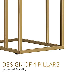 Possile C Shaped End Table Set of 2, Small Side Table for Sofa and Bed, Couch Tables That Slide Under, Snack Side Table for Living Room, Bedroom, White Faux Marble and Gold