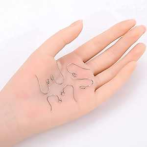 100pcs Adabele 316 Grade Surgical Stainless Steel Hypoallergenic 23mm Ball Dot Earring Hooks Earwire (Wire 0.7mm/21 Gauge/0.028 Inch) for Earrings Jewelry Making SEF242