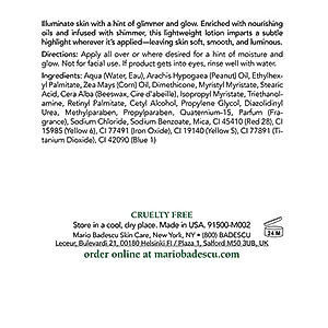 Mario Badescu Summer Shine Body Lotion Enriched with Vitamin A, Lightweight and Radiant, Non-Greasy Candlelit Glow Body Shimmer, Ideal for All Skin Types, 6 oz.