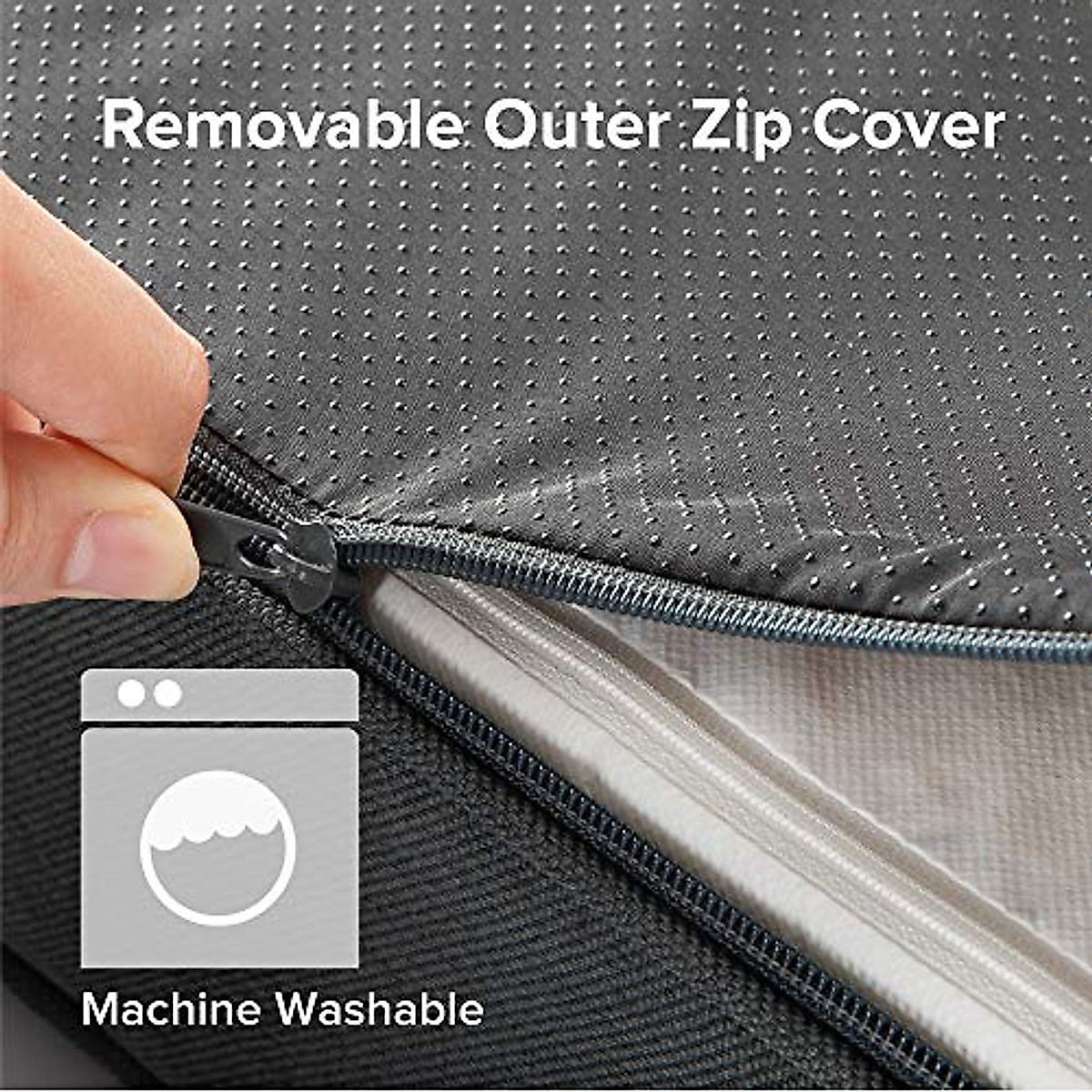 ZINUS Ultra Plush Green Tea Memory Foam Pillow Pet Bed / Waterproof Machine Washable Cover, Extra Large