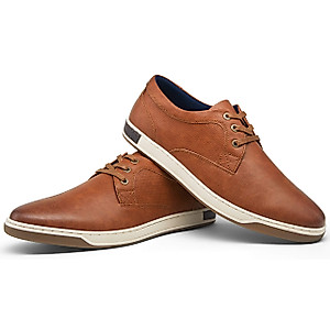 Vostey Men's Fashion Sneakers Brown Simple Leisure Style Casual Shoes(B81Q11 Yellow Brown 10.5)