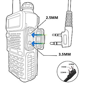 Walkie Talkie Earpiece with MIC 2 Pin Acoustic Tube Headset Two Way Radio Earpiece for BF-888S AR-5 UV-5R H-777 TW-325 Two Way Radio (6 Pack)