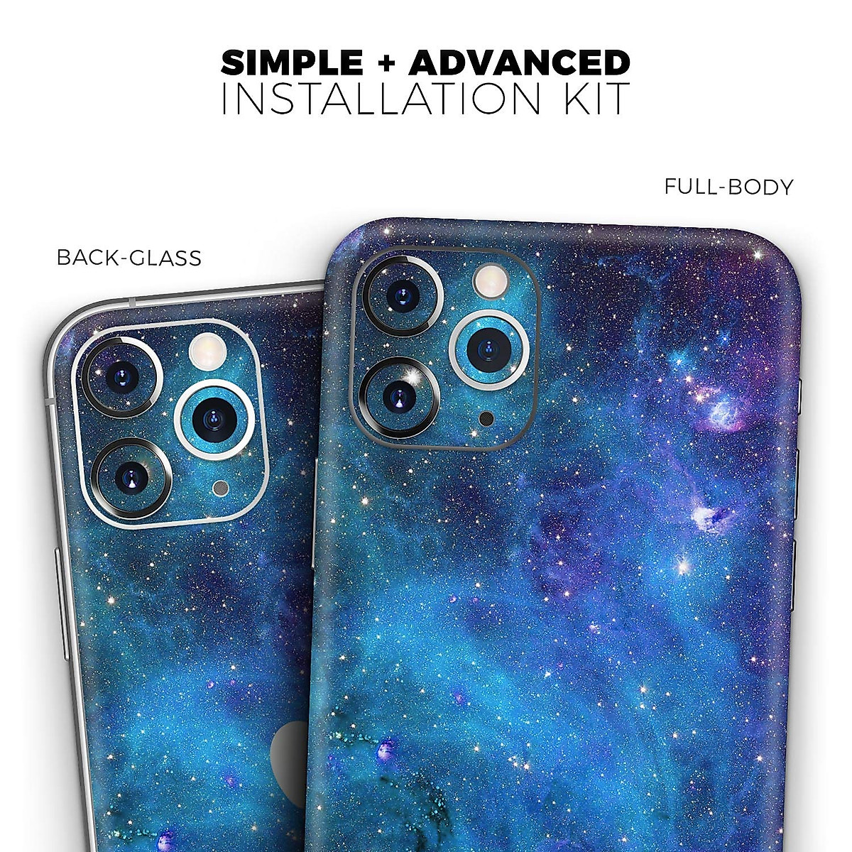 Design Skinz Azure Nebula Protective Vinyl Decal Wrap Skin Cover Compatible with The Apple iPhone 11 Pro Max (Screen Trim & Back Glass Skin)