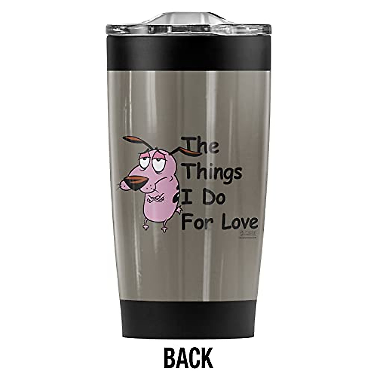 Courage the Cowardly Dog For Love Stainless Steel Tumbler 20 oz Coffee Travel Mug/Cup, Vacuum Insulated & Double Wall with Leakproof Sliding Lid | Great for Hot Drinks and Cold Beverages