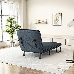 Haplized Convertible Chair Bed, Tri-Fold Sofa Bed with Adjustable Backrest & Pillow, Leisure Chaise Lounge Couch with Sturdy Steel Frame for Home & Office, Comfortable Sleeper Chair (31.5")
