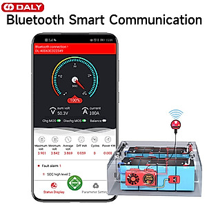 DALY BMS Parallel Connector 1A+ LiFePo4 16S BMS 48V 150A with Cooling Fan UART RS485 CAN Bluetooth BMS Parameter Programmable for Rated 3.2V Lithium Power Bank Storage Off Grid Solar System