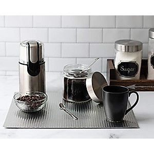 Heat Resistant, Non-Slip, Metal Counter/Table Protector Mat, Large - 14" x 17" - 2 Pack - Silver