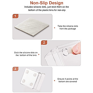 SMARTAKE 22-Piece Drawer Organizer with Non-Slip Silicone Pads, 4-Size Clear Desk Drawer Organizer Trays Storage Tray for Makeup, Jewelries, Utensils in Bedroom Dresser, Office and Kitchen, Clear