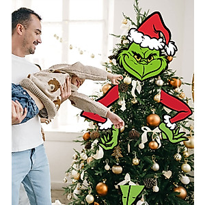 Christmas Tree Decoration, Creative Christmas Hat Decoration for Christmas Tree Topper Head Arm Legs, Novelty Funny Personalized Christmas Home Decorations Xmas Party Supplie(Small)