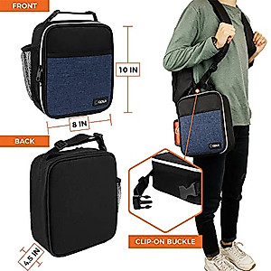 OPUX Premium Insulated Lunch Box | Soft Leakproof School Lunch Bag for Kids, Boys, Girls | Thermal Reusable Work Lunch Pail Cooler for Adult Men, Women, Office Fits 6 Cans (Heather Navy)