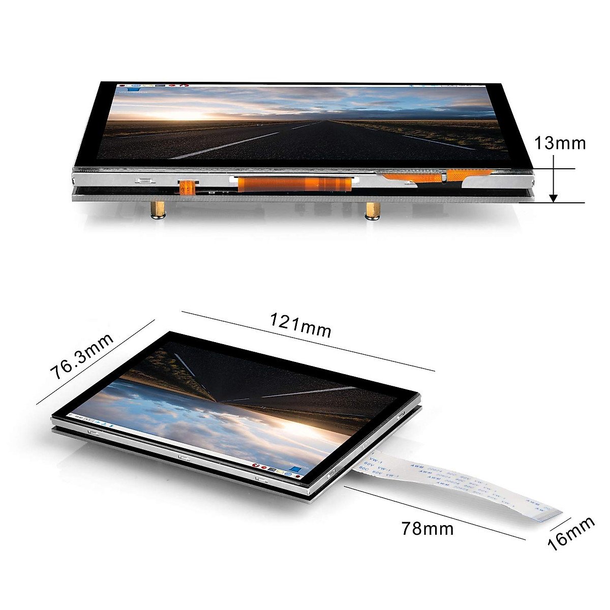 OSOYOO 5 Inch DSI Touch Sceen Capacitive LCD Display 800x480 for Raspberry Pi 4 B 3 Model B+ 2 Plug and Play Monitor Compatible with Raspbian Ubuntu Kali RetroPie Windows 10 IOT