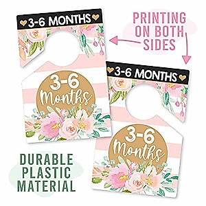 6 Baby Closet Size Dividers Baby Girl - Floral Baby Closet Dividers By Month, Baby Closet Organizer For Nursery Organization, Baby Essentials For Newborn Essentials Baby Girl, Nursery Closet Dividers