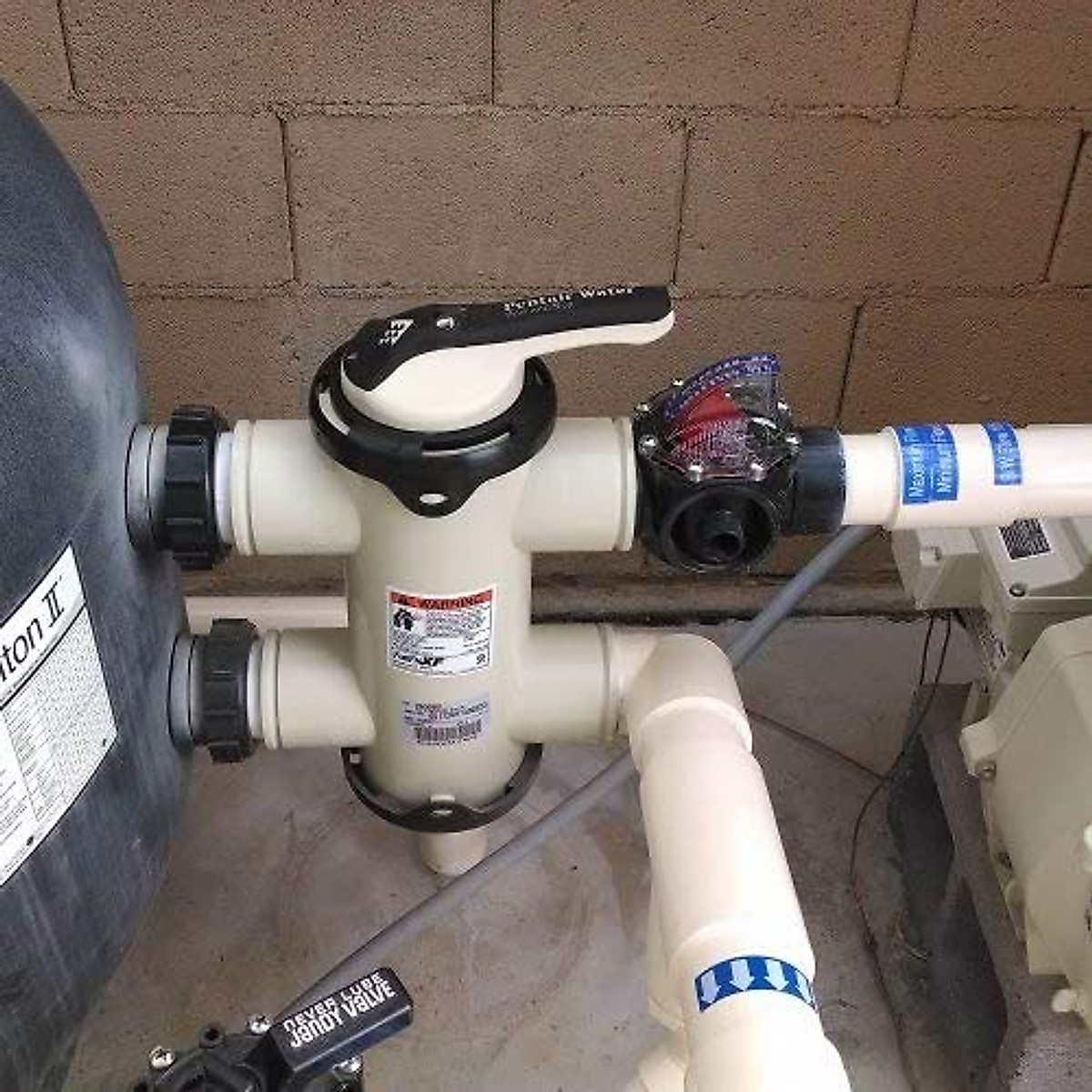 H2 Flow Controls FV-C Control FlowVis 2 x 2.5in. Complete Pool Flow Meter and Check Valve Black