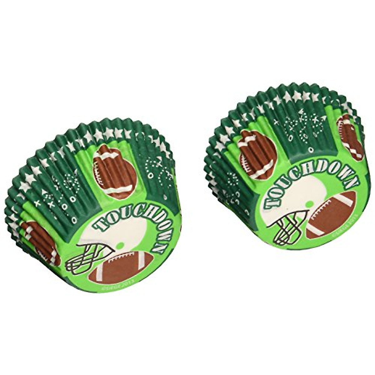 CupcakeCreations BKCUP-8978 Standard Cupcake Baking Cup, Football, 32-Pack