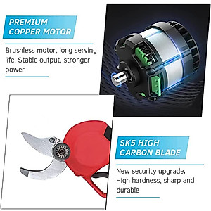 Zfyoung Electric Pruning Shears, 30mm(1.18 Inch) Cutting Diameter, Professional Cordless Pruner Branch Trimmer, Electric Branch Scissors with 2PCS Rechargeable Lithium Battery Powered, Garden Tools