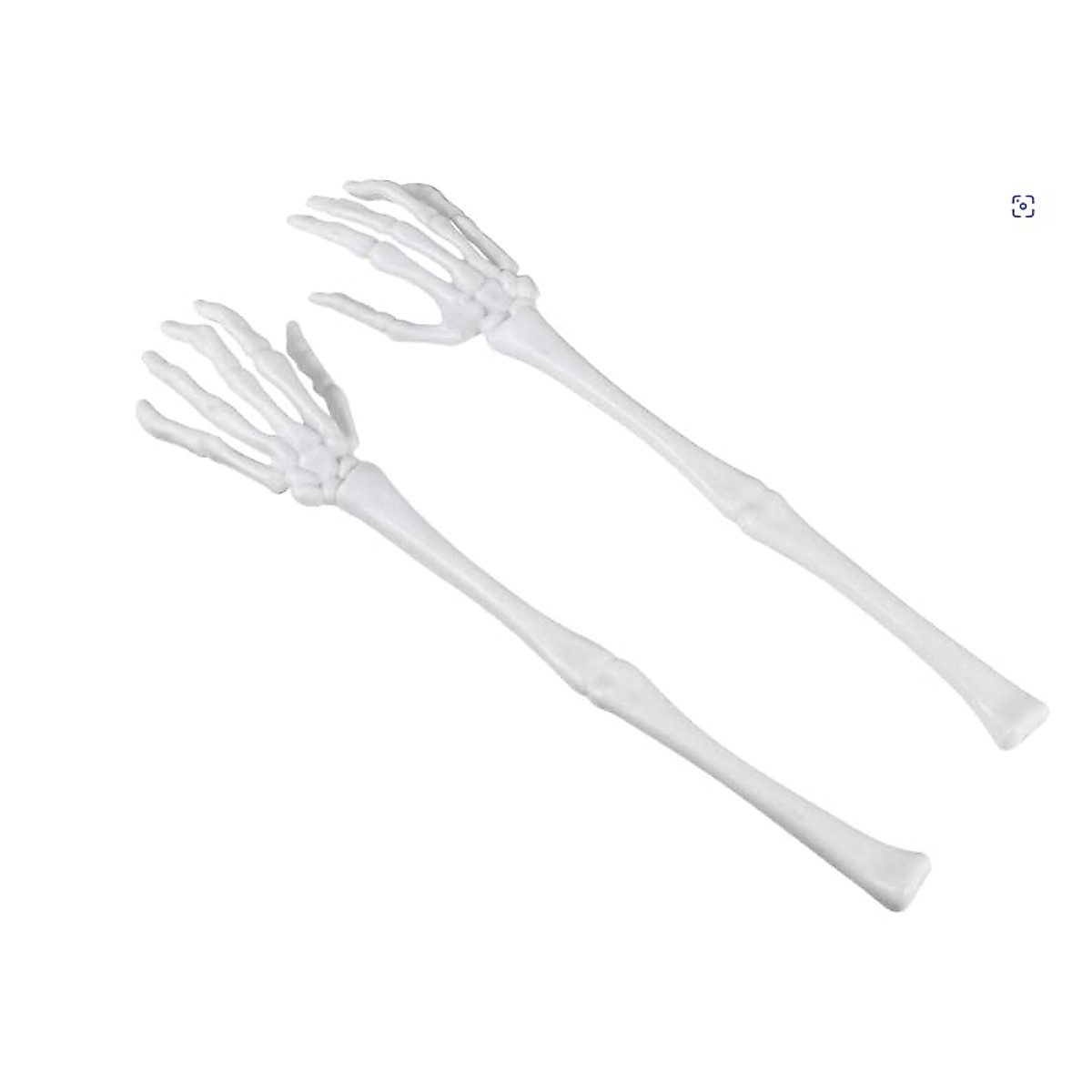 Halloween Fall Gothic Plastic White Skeleton Arm Hand Tongs (2) for Party Favors Classroom Office Home Kitchen Salad Servers