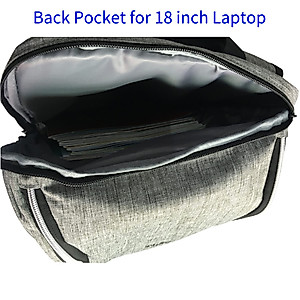 TLZC 30L Reusable Lunch Bag, Double Compartment Insulated Backpack for Lunch Dinner Picnic, 1 Compartment for 18 Inch Laptop, 1 Side Pocket for Bottle Backpack