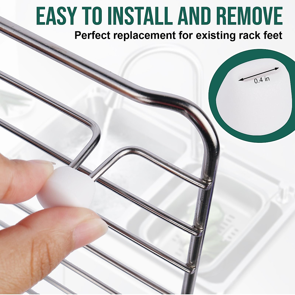 Sink Rack Feet 84544-0 For Kohler Part 84544-0 Kitchen Sink Rack Feet White 20 Pack