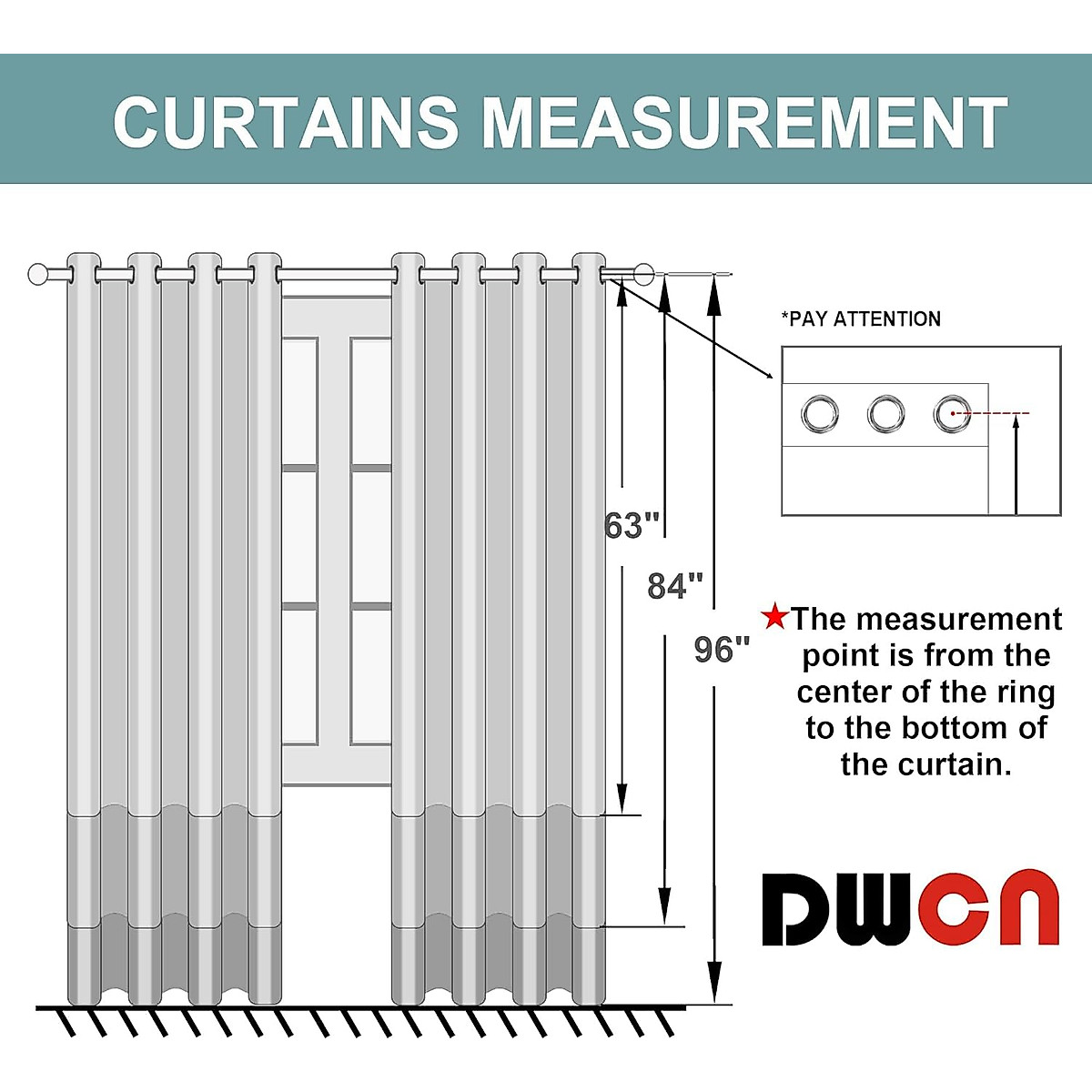 DWCN Grey Faux Linen Ombre Sheer Curtains - Semi Voile Gradient Grommet Top Curtains for Bedroom and Living Room, Set of 2 Window Curtain Panels, 42 x 84 Inches Long