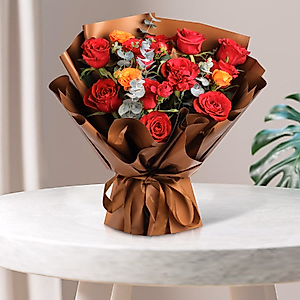 CCXSY 20 Pcs Bouquet Wrapping Paper,23 x 23 inch WaterProof Fresh Flower Wrapping Paper,Double Side Pure Color Print Flower Packing for Her Valentine's Day Chocolate