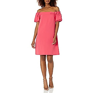 Calvin Klein Women's Bow at Shoulder Dress, Watermelon, 8
