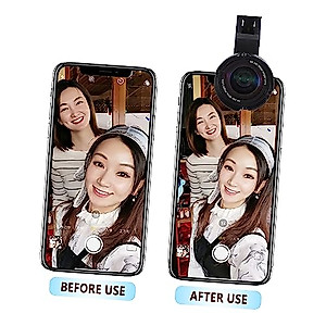 Cell Phone Lens 1 Set Phone Camera Blush Set Lip Gloss Set Mobile Lens Lip Gloss Kits Lip Gloss Sets Abs Black Creative Cell Phone Lens Earth Tones Makeup Bling Accessories