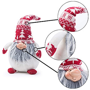 Ogrmar Set of 2 Handmade Christmas Gnomes Plush Swedish Tomte Santa Figurine Christmas Scandinavian Tomte Elf Decoration Ornaments for Xmas Home Decor