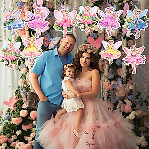 18PCS Fairy Party Decorations Fairy First Birthday Decorations Fairy Birthday Party Supplies Butterfly Birthday Decorations for Girls Fairy Hanging Swirls for Flower Baby Shower Garden Party