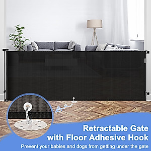 42" Tall X 115" Long Baby Gates Indoor Extra Long Baby Gates for Large Openings Extra Tall Retractable Dog Gates for The House Extra Wide Retractable Pet Gate Extra Large Baby Gate Extra Long Dog Gate