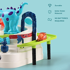 iPlay, iLearn Kids Train Race Track Play Set, Toddler Dinosaur Ramp Vehicle Toys, Car Adventure Indoor Game, Educational Learning Birthday Gift for Age 3 4 5 6 7 Year Old Boys Girls Children Preschool