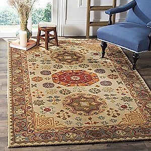 SAFAVIEH Heritage Collection 9' x 12' Beige / Multi HG402A Handmade Traditional Oriental Premium Wool Area Rug