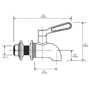 Beverage Dispenser Replacement Spigot Serveware with 304 Stainless Steel Spigot for Glass Jar & Drink Beverage Dispenser Replacement Fauce Brushed Gold