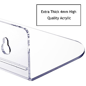 Suwimut Suction Cup Shelf for Plants Window, 15 Inch Window Sill Plant Shelf with Load-Bearing Brackets, 6 Inch Extra Wide Acrylic Windowsill Extender for Succulent Planters, Herb Pots, Indoor Plants