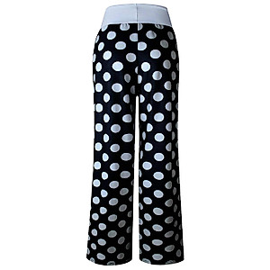 Elsofer Women's Pajamas for Women Comfy Casual Polka Dot Pjs Lounge Pajama Pants (M, Black5)