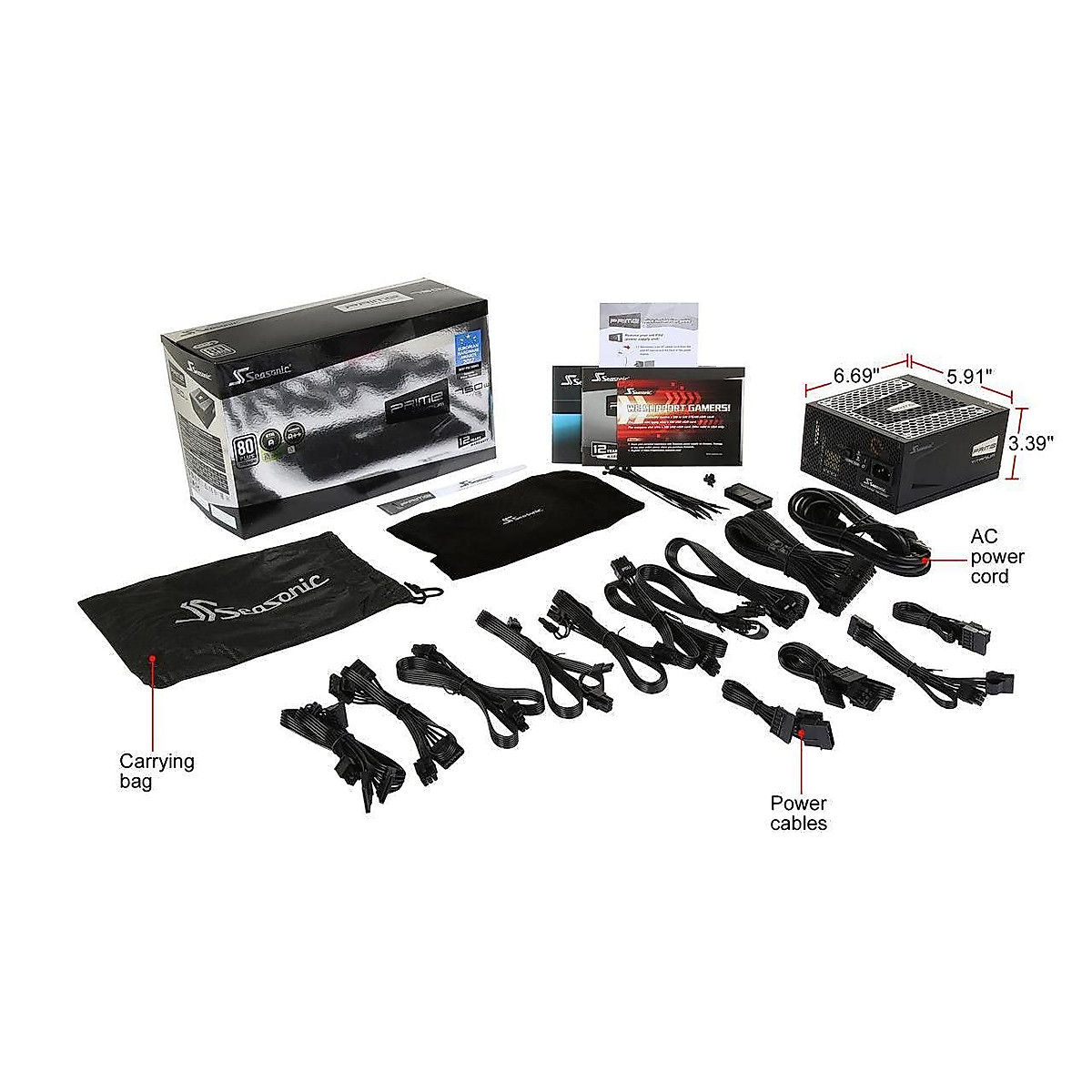 Seasonic PRIME 750 Titanium SSR-750TR 750W 80+ Titanium ATX12V & EPS12V Full Modular 135mm FDB Fan Power On Self Tester 12 Year Warranty Power Supply