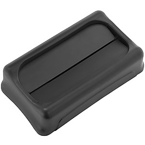 Rubbermaid Commercial Products Slim Jim Trash Can Swing Lid, Black, Plastic, Compatible with 23 Gallon Slim Jim Containers/Garbage Can
